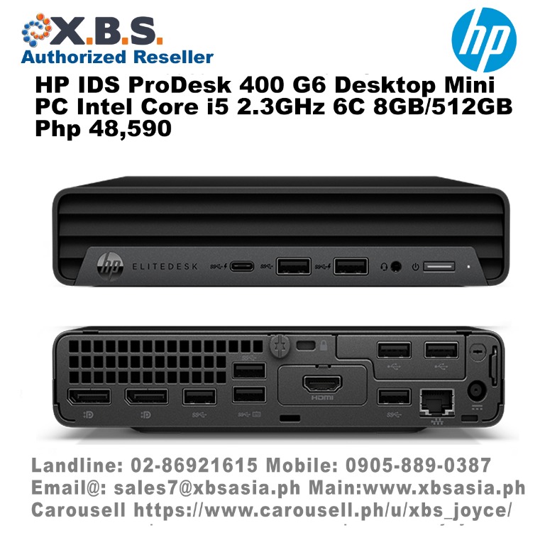 HP IDS ProDesk 400 G6 Desktop Mini PC Intel Core i5 2.3GHz 6C 8GB/512GB ...