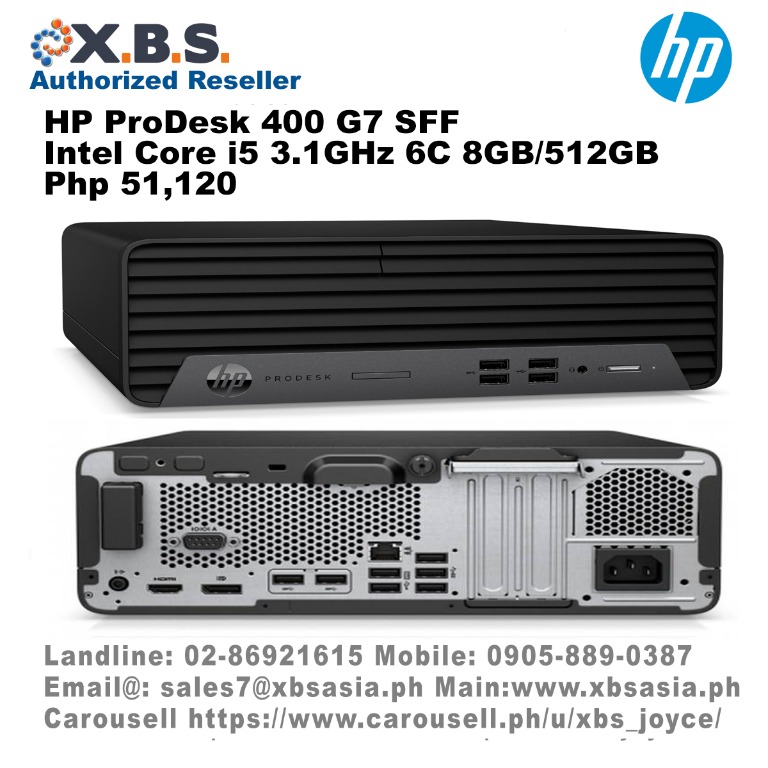 HP ProDesk 400 G7 SFF Intel Core i5 3.1GHz 6C 8GB/512GB, Computers ...