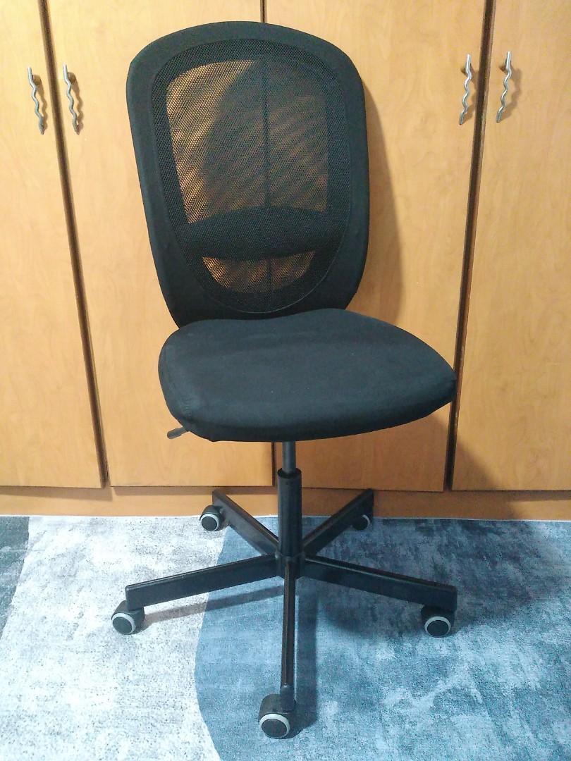 IKEA FLINTAN Black Rolling Office Chair Computer Chair, Furniture ...