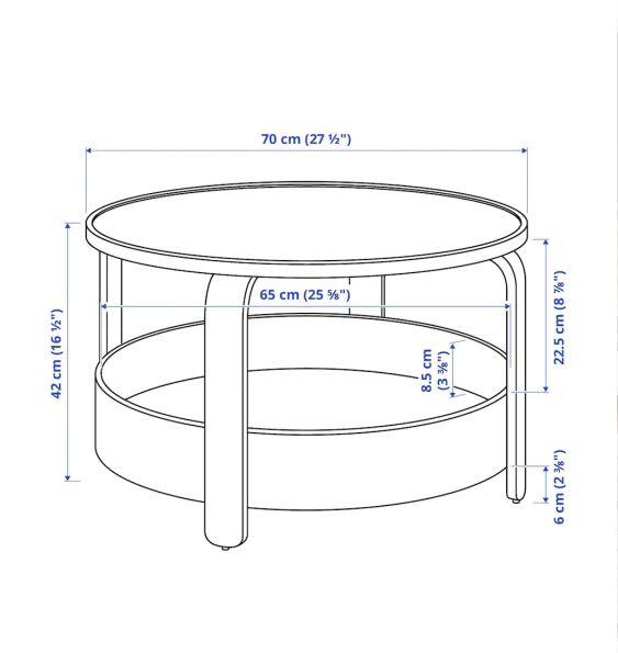 IKEA BORGEBY Round Coffee table, birch veneer, 70 cm, Furniture & Home ...