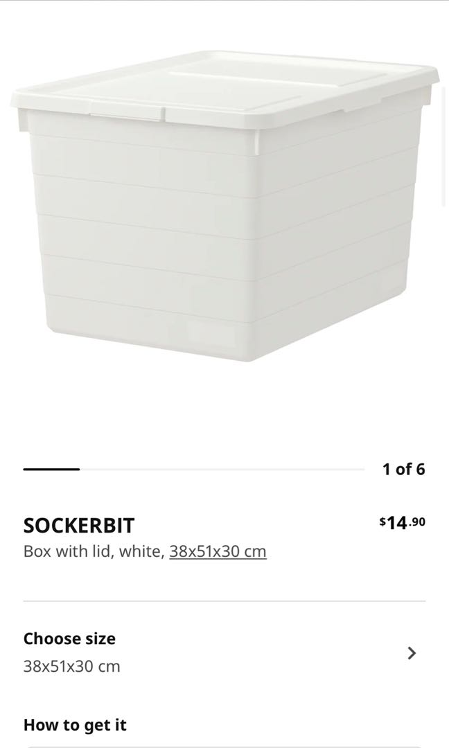 IKEA SOCKERBIT Box, white, various sizes, Furniture & Home Living, Home ...