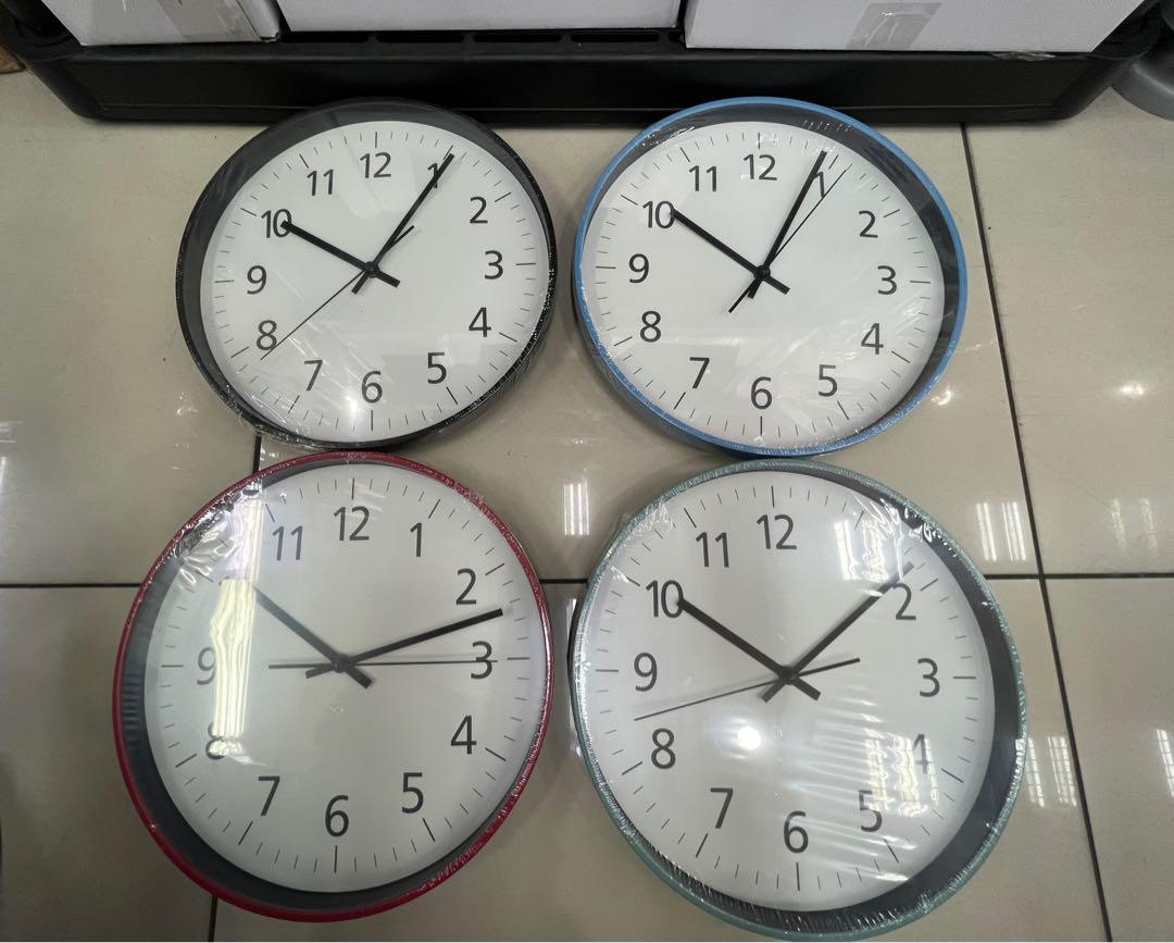 Jam dinding simple pelbagai warna, Furniture & Home Living, Home Decor ...