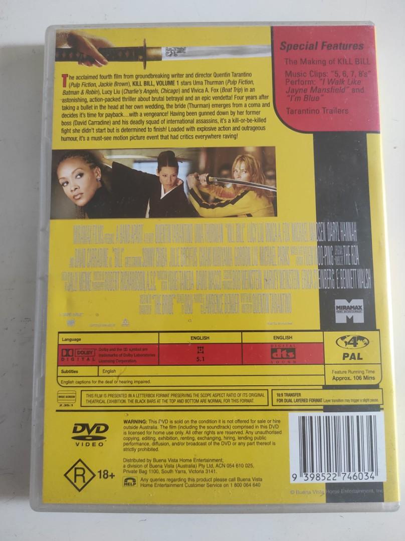 Kill Bill DVD Volume 1, TV & Home Appliances, TV & Entertainment, Blu ...