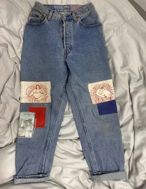levis x itchy scratchy patchy jeans, Women's Fashion, Bottoms, Jeans ...