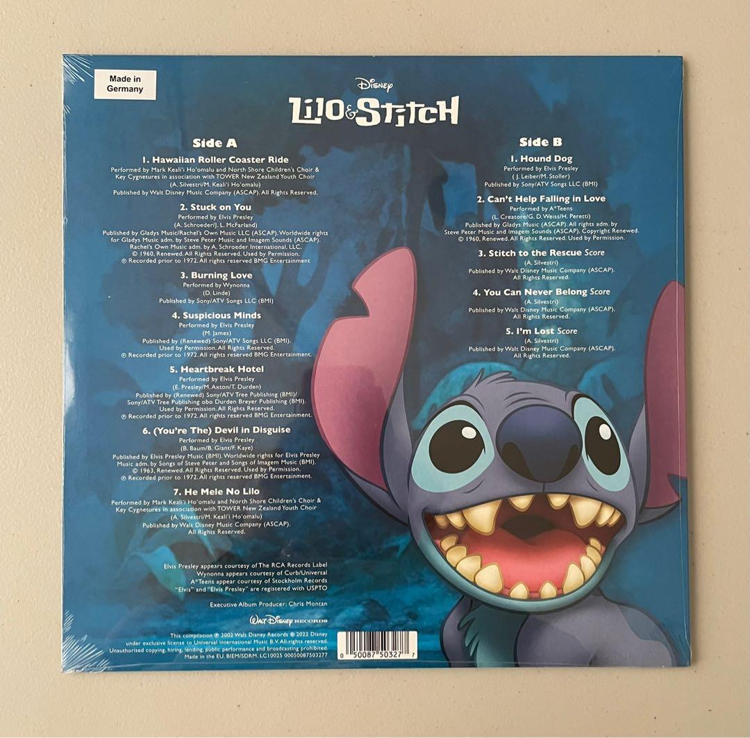 Disney Lilo & Stitch 20th Anniversary OST LP - Transparent Blue Vinyl ...