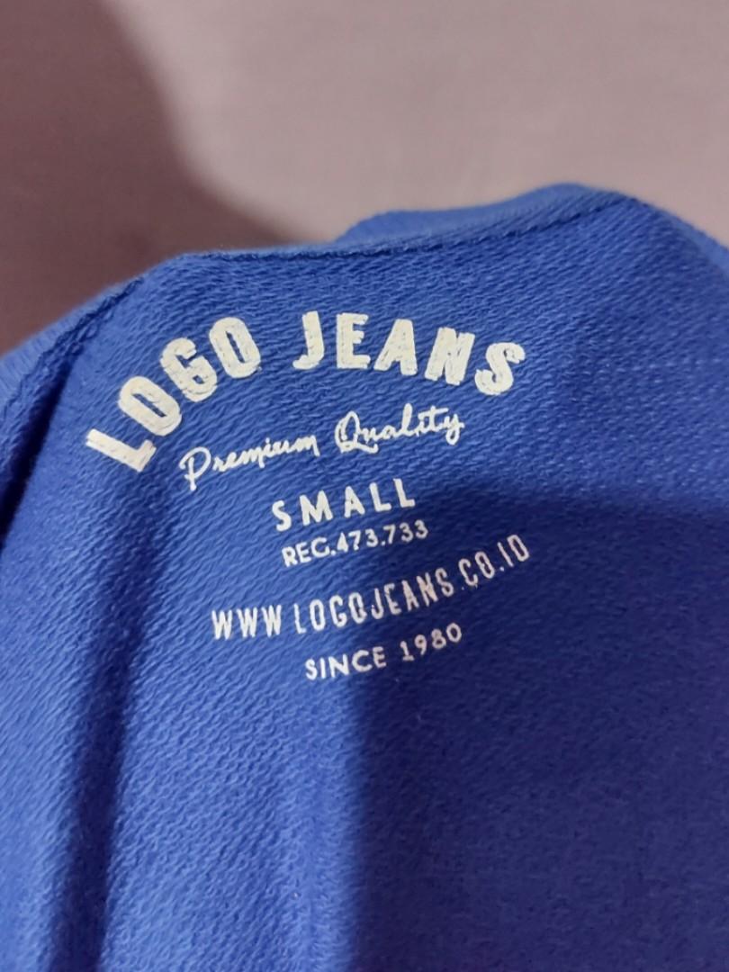 Logo Jeans Blue Biru Baju Kaos Wanita, Fesyen Wanita, Pakaian Wanita ...