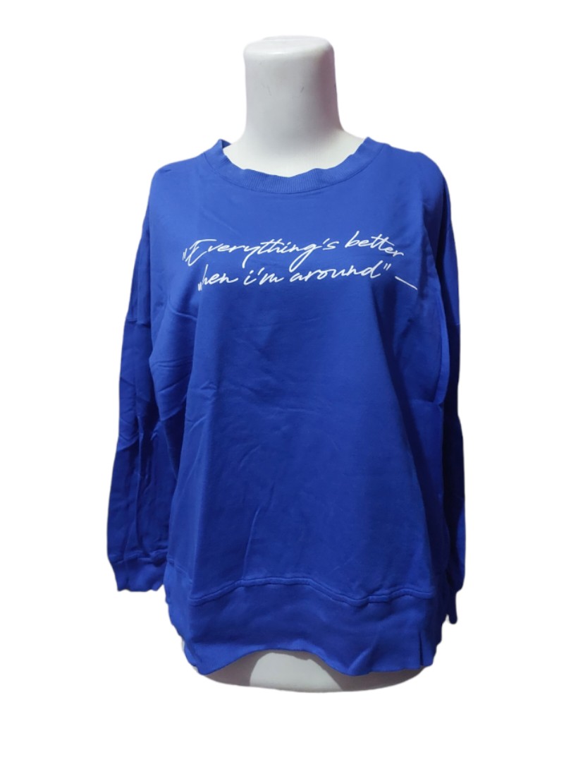 Logo Jeans Blue Biru Baju Kaos Wanita, Fesyen Wanita, Pakaian Wanita ...