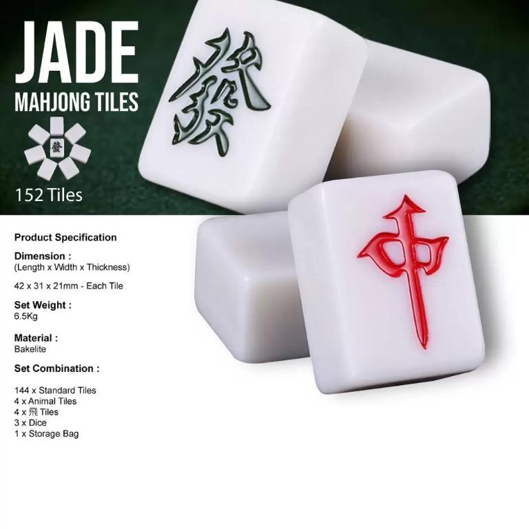 Mahjong Tiles Set, Jade White, Hobbies & Toys, Toys & Games on Carousell