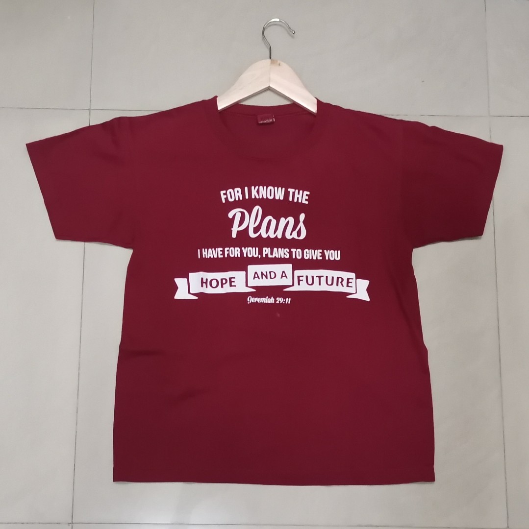 Maroon Bible Verse (Jeremiah 29:11) Shirt, Men's Fashion, Tops & Sets ...