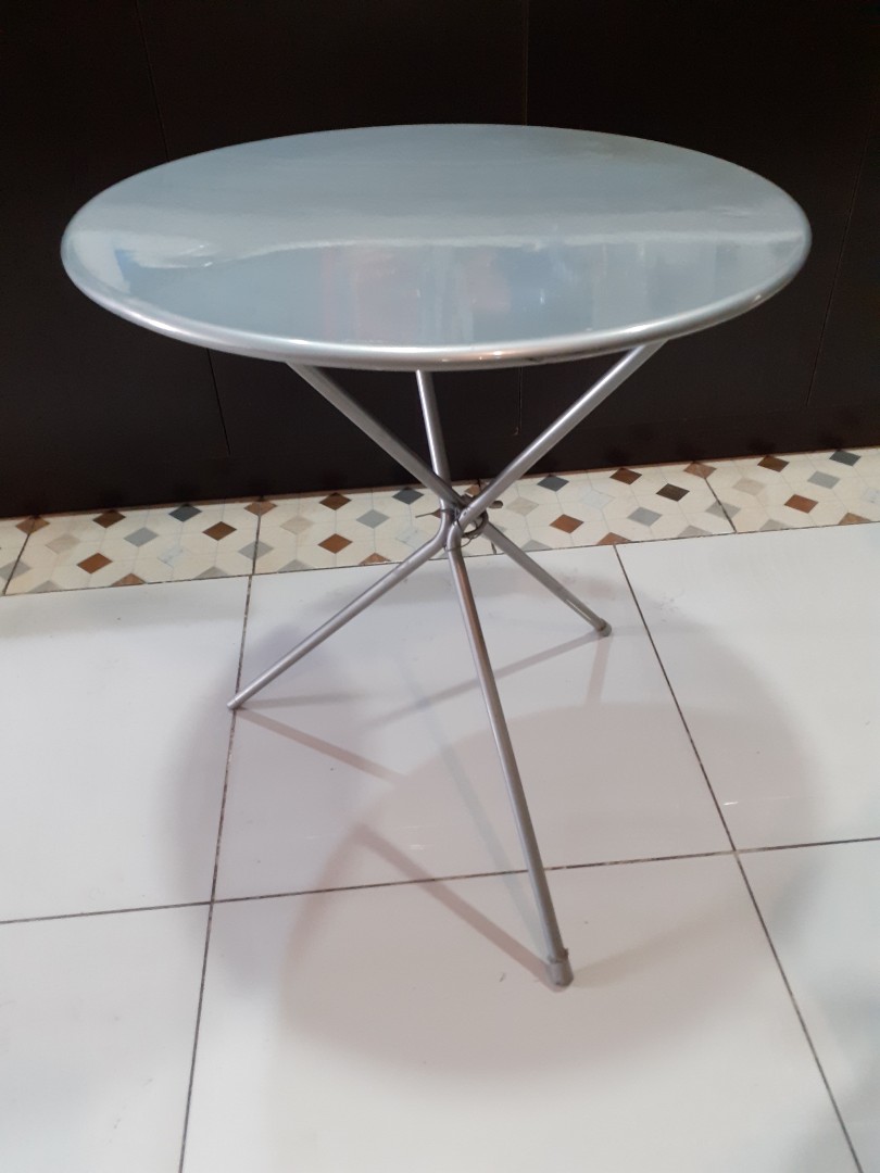 Metal Folding Round Table, Furniture & Home Living, Office Furniture ...