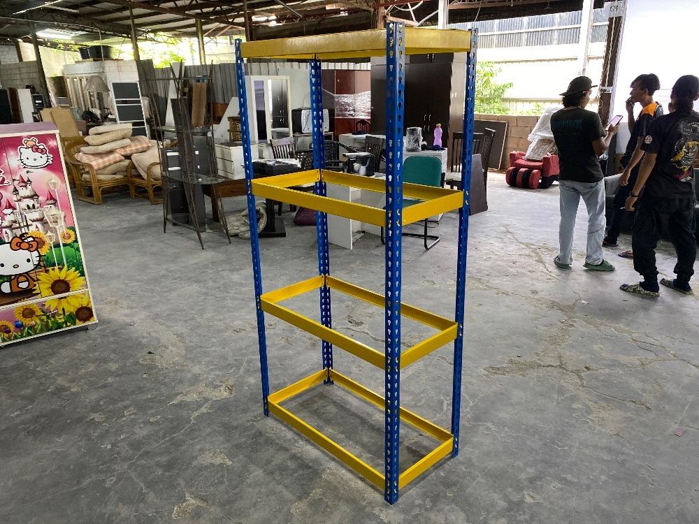 Metal Shelving Unit 4 Tier Yellow & Blue Colour / Unit Rak Logam 4 ...