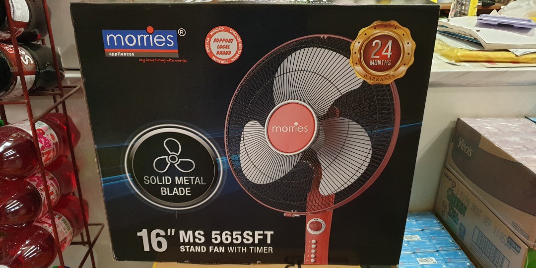 New Morris 16"Stand Fan with Timer MS 565SFT, Furniture & Home Living ...