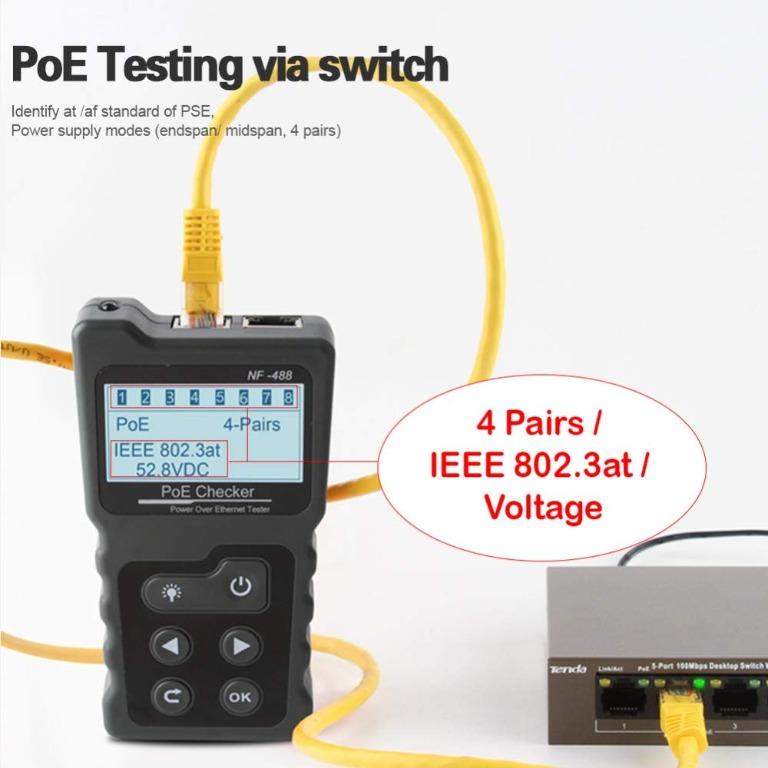 Nf-488 Poe Tester Inline Tester For Power Over Ethernet Voltage Power ...
