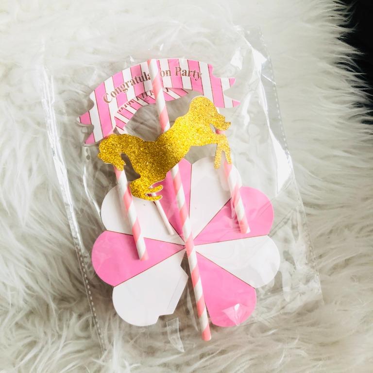 Pink Merry Go Round Cake Topper | Carousel | Birthday Cake Topper ...