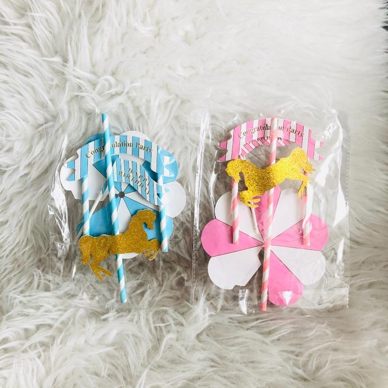 Pink Merry Go Round Cake Topper | Carousel | Birthday Cake Topper ...