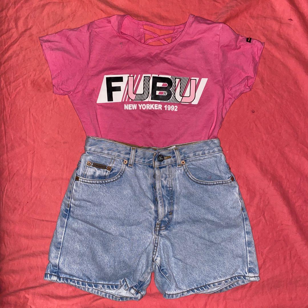 Preloved Y2K FUBU Pink Top with Criss-Cross Back | DANDY THRIFTS, Women ...