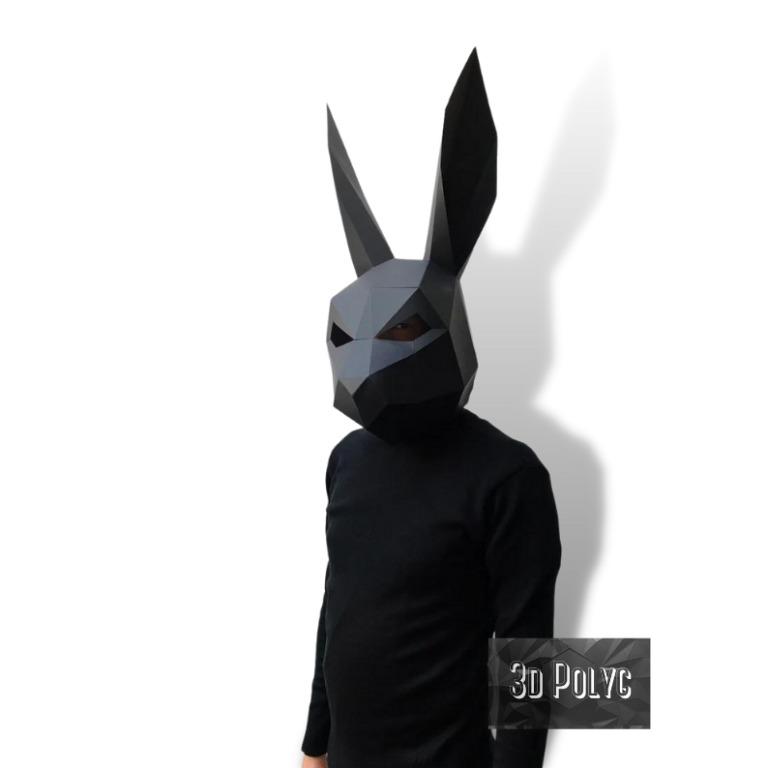 rabbit-mask-papercraft-pdf-template-for-diy-low-poly-rabbit-mask-paper