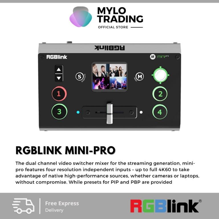 RGBlink Mini Pro Dual-Channel 4K Video Switcher with Preview Monitor ...