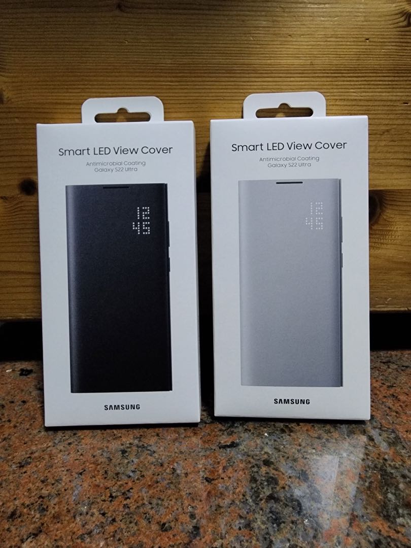 Samsung Galaxy S22 Ultra Smart LED View Cover Black Light Gray White ...