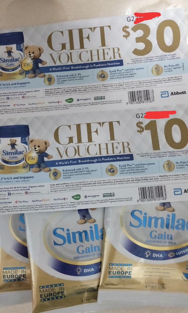 Similac stage 3 - 3packets + vouchers, Babies & Kids, Nursing & Feeding ...
