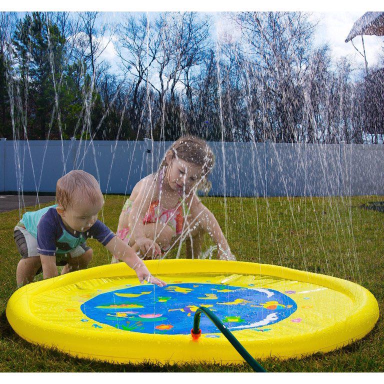 Splashin'kids 68" Sprinkle and Splash Play Mat Pad Inflatable Sprinkler ...