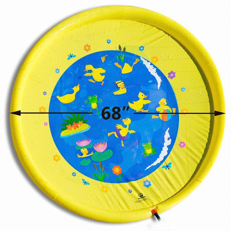 Splashin'kids 68" Sprinkle and Splash Play Mat Pad Inflatable Sprinkler ...