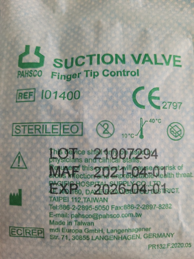 Suction Valve Finger Tip Control, Health & Nutrition, Medical Supplies ...
