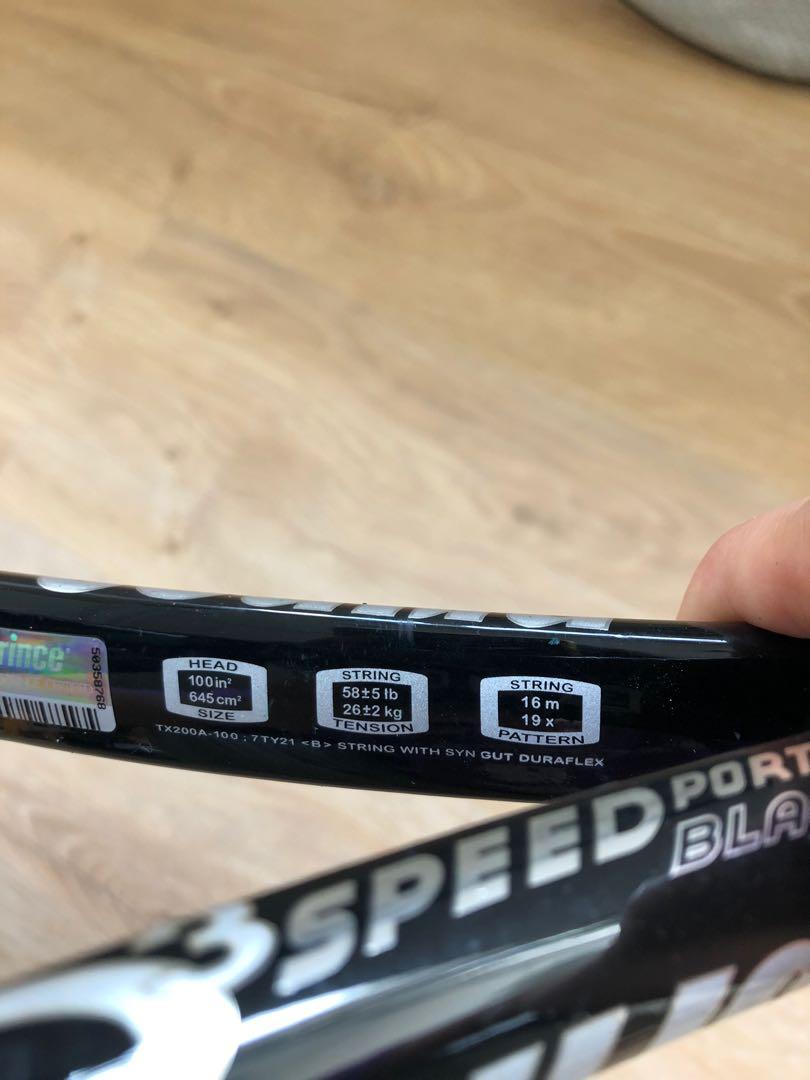 Prince O3 Speedport Black Tennis Racket, Sports Equipment, Sports ...