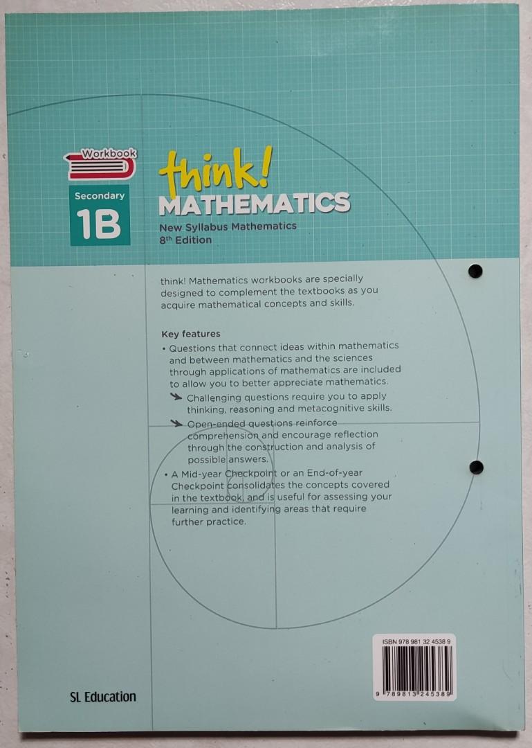 Think! Mathematics Workbook 1B Secondary New Syllabus Mathematics 8th ...