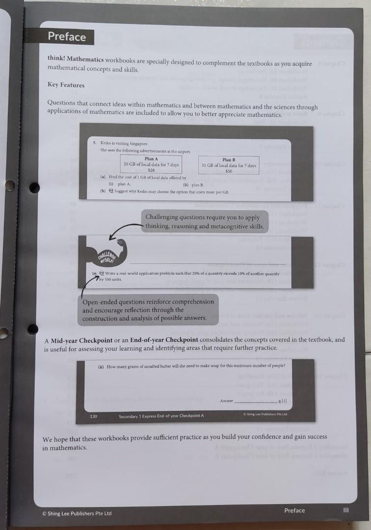 Think! Mathematics Workbook 1B Secondary New Syllabus Mathematics 8th ...