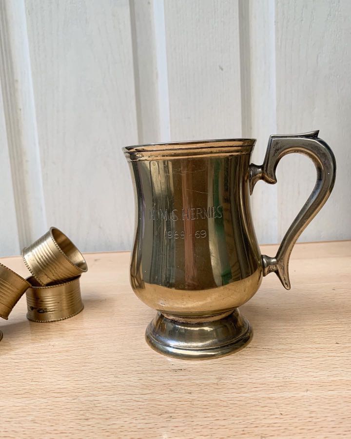 Vintage Brass Tankard/MuG H.M.S. Hermes 1968-69, Hobbies & Toys ...