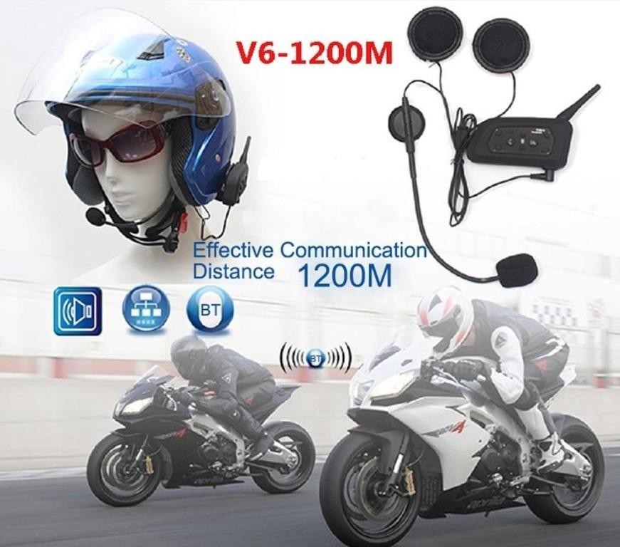 VNETPHONE V6 - 1200M Motorcycle Helmet Bluetooth Intercom, Motorcycles ...