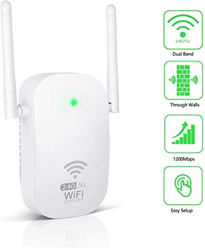 WiFi Range Extender 1200 Mbps WiFi AC1200 Boost Repeater for Hour, 2.4 ...