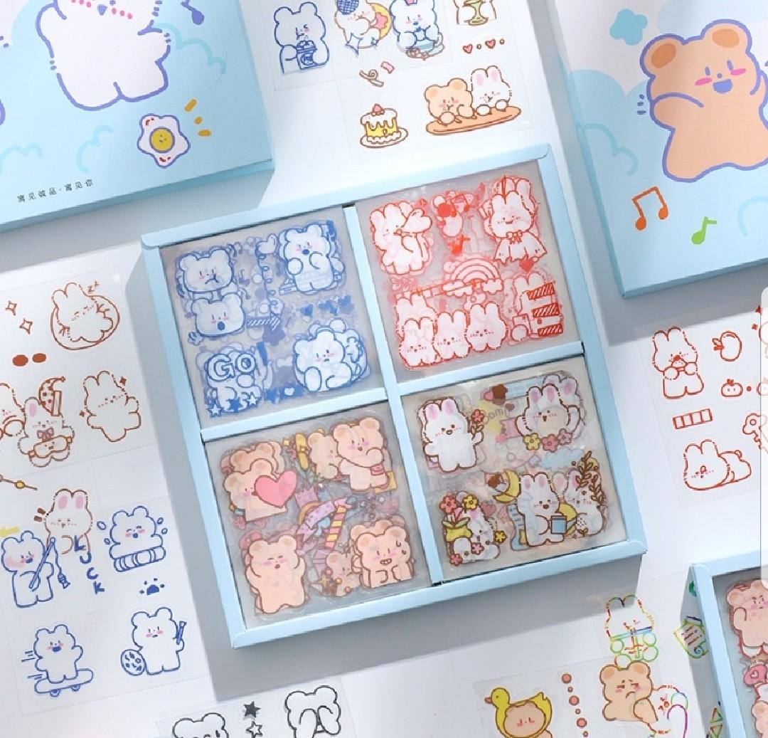 100 sheets cute bear stickers / stickers / bear stickers / stickers for ...