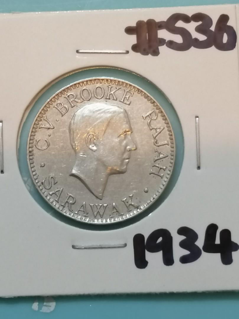 10 Cent Sarawak Coin 1934 CV Brooke (EF) #S36, Hobbies & Toys ...