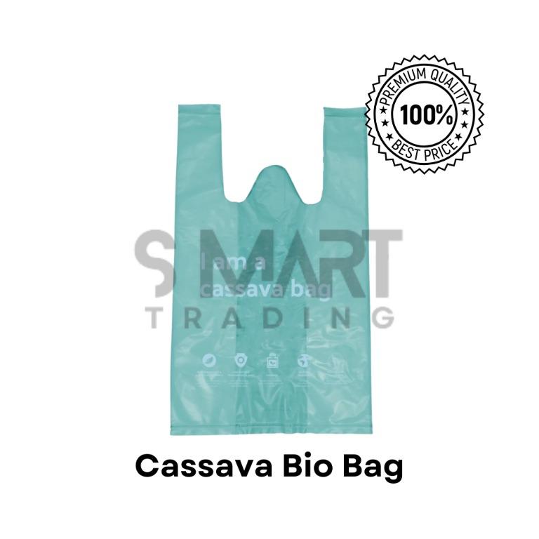 [50pcs] Cassava Tshirt Bag/ Cassava Bio Bag (Eco-Friendly Sando Bags ...