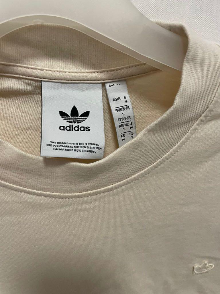 Adidas Cream Boxy Top, Men's Fashion, Tops & Sets, Tshirts & Polo ...