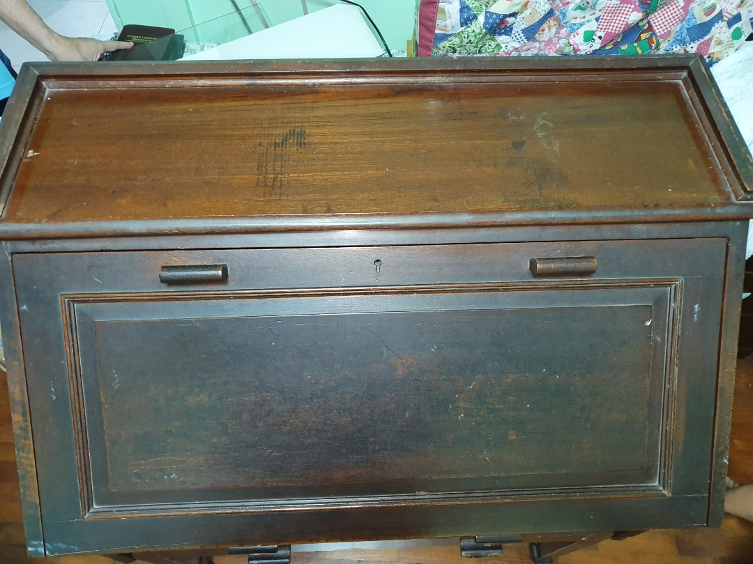 Antique study table ,solid wood with Rollers, Furniture & Home Living ...