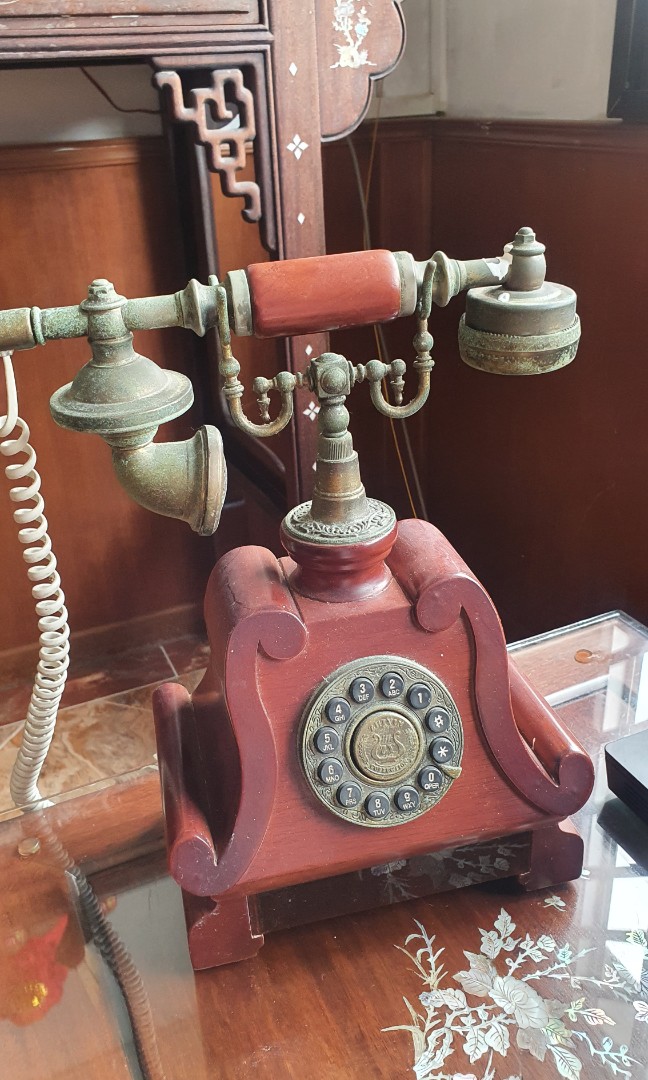 antique vintage home phone wooden history, Hobbies & Toys, Memorabilia ...
