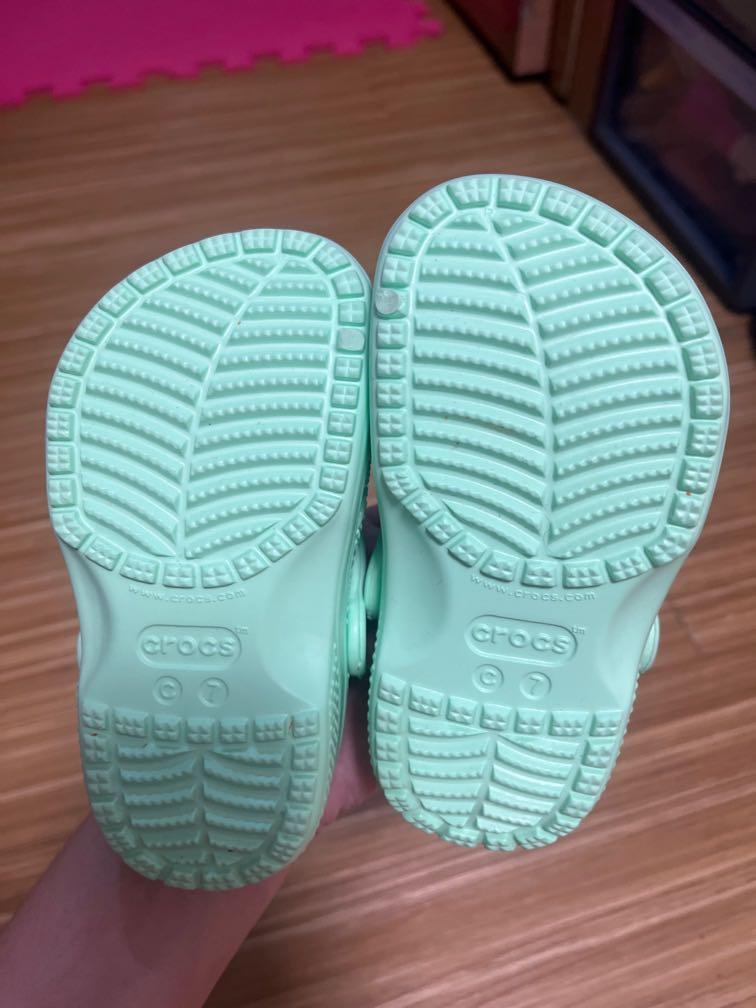 Crocs c7 mint green, Babies & Kids, Babies & Kids Fashion on Carousell