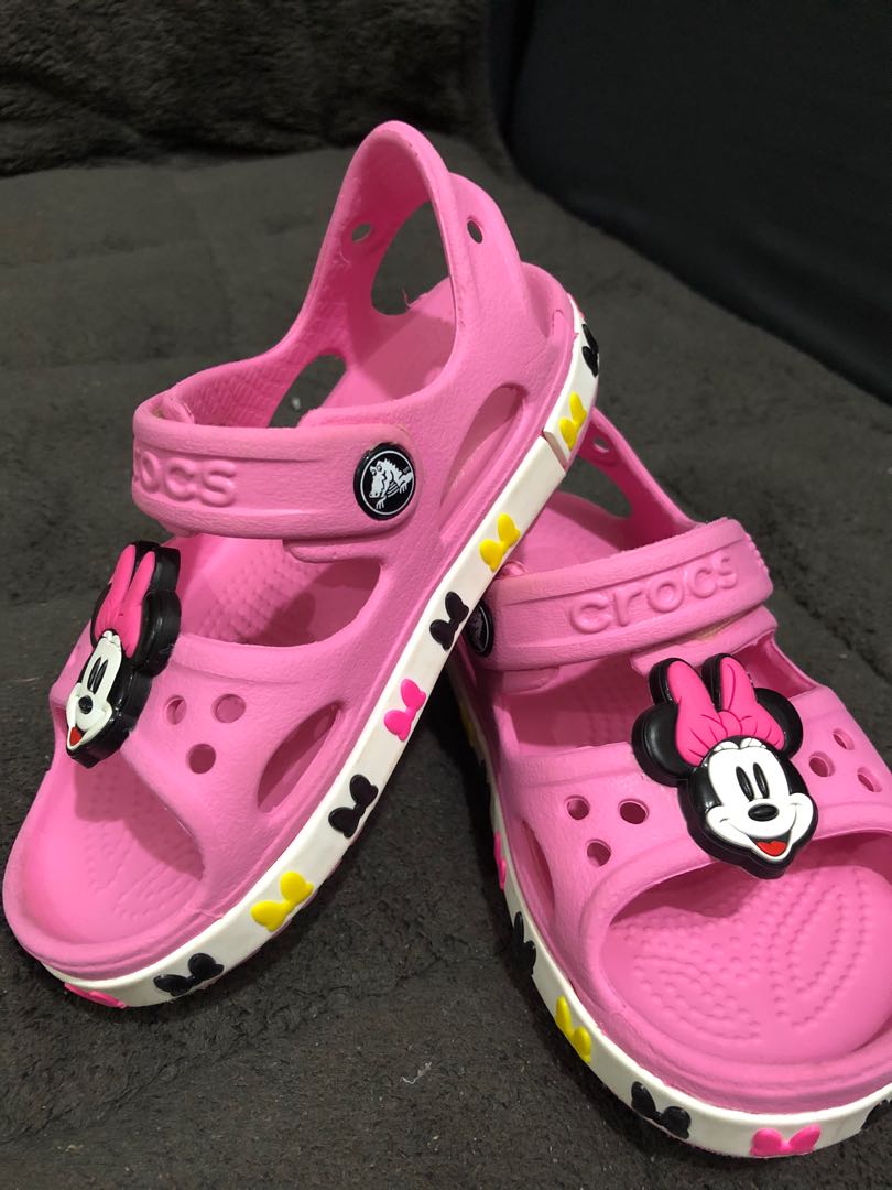 Crocs Disney Mini Mouse Pink, Babies & Kids, Babies & Kids Fashion on ...