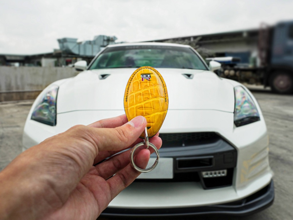 Custom Made GTR Car Key Pouch In Yolk Yellow Crocodile Leather, Car ...