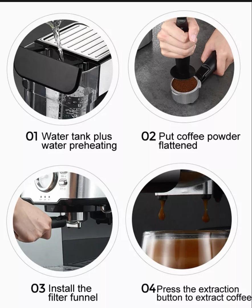 Donlim DL-KF5403 Espresso Coffee Machine Pump Steam 20Bar 1.5L Capacity ...