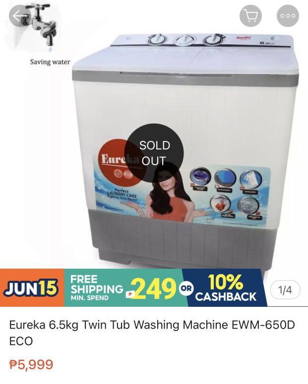 Eureka 6.5kg washing machine, TV & Home Appliances, Washing Machines ...