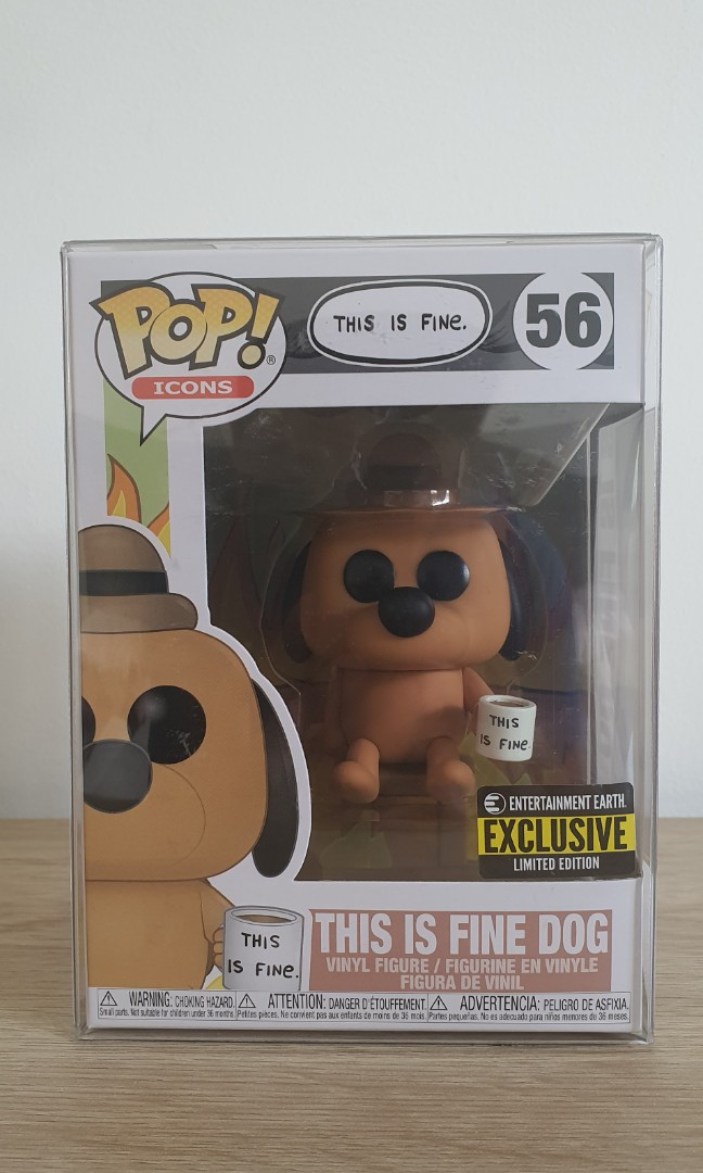 Funko Pop This Is Fine Dog 56 (EE exclusive) (MINT), Hobbies & Toys ...