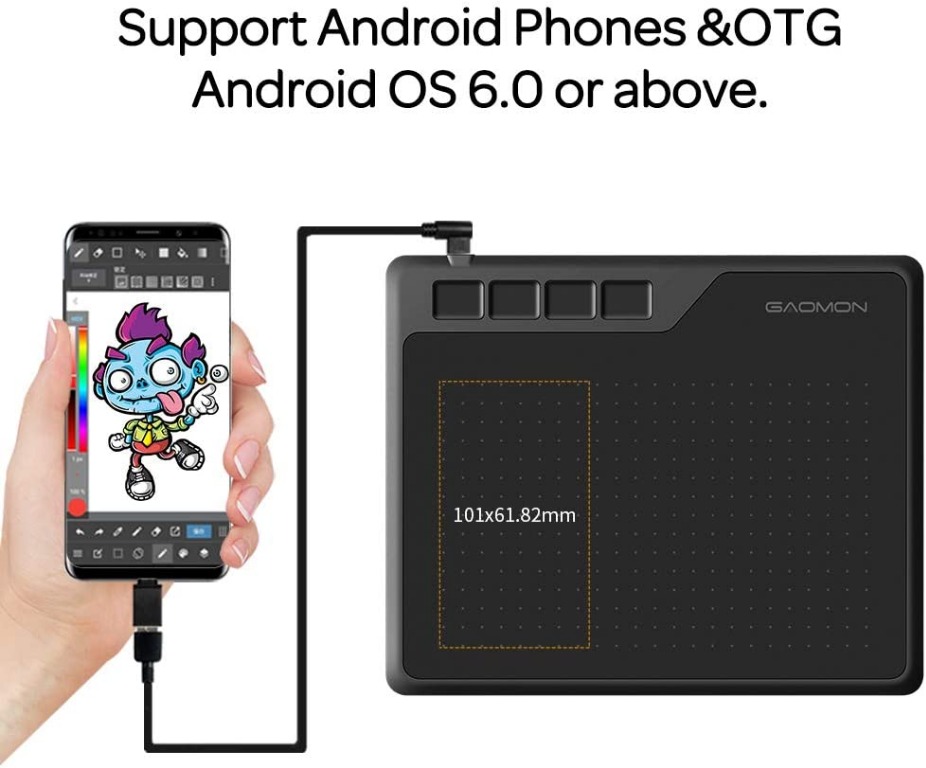 GAOMON S620 Graphics Tablet 6.5 x 4 Inches Pen Tablet with 4 Express ...