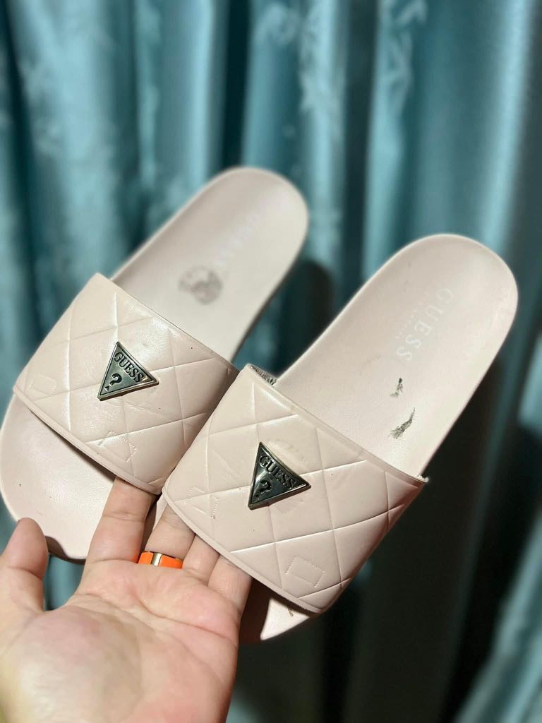 Guess slippers, Women's Fashion, Footwear, Slippers and slides on Carousell