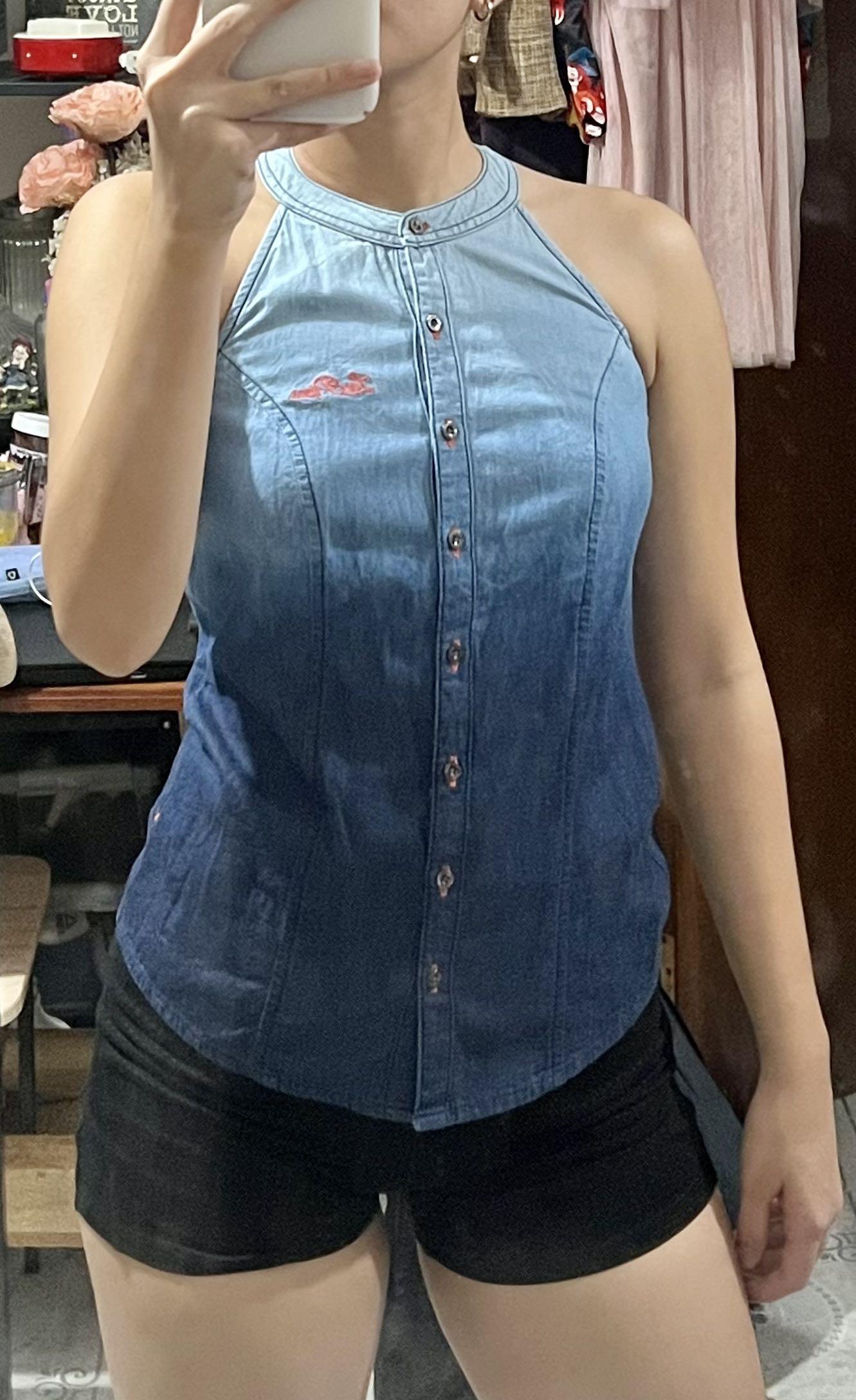 Halter Maong Top, Women's Fashion, Tops, Others Tops on Carousell