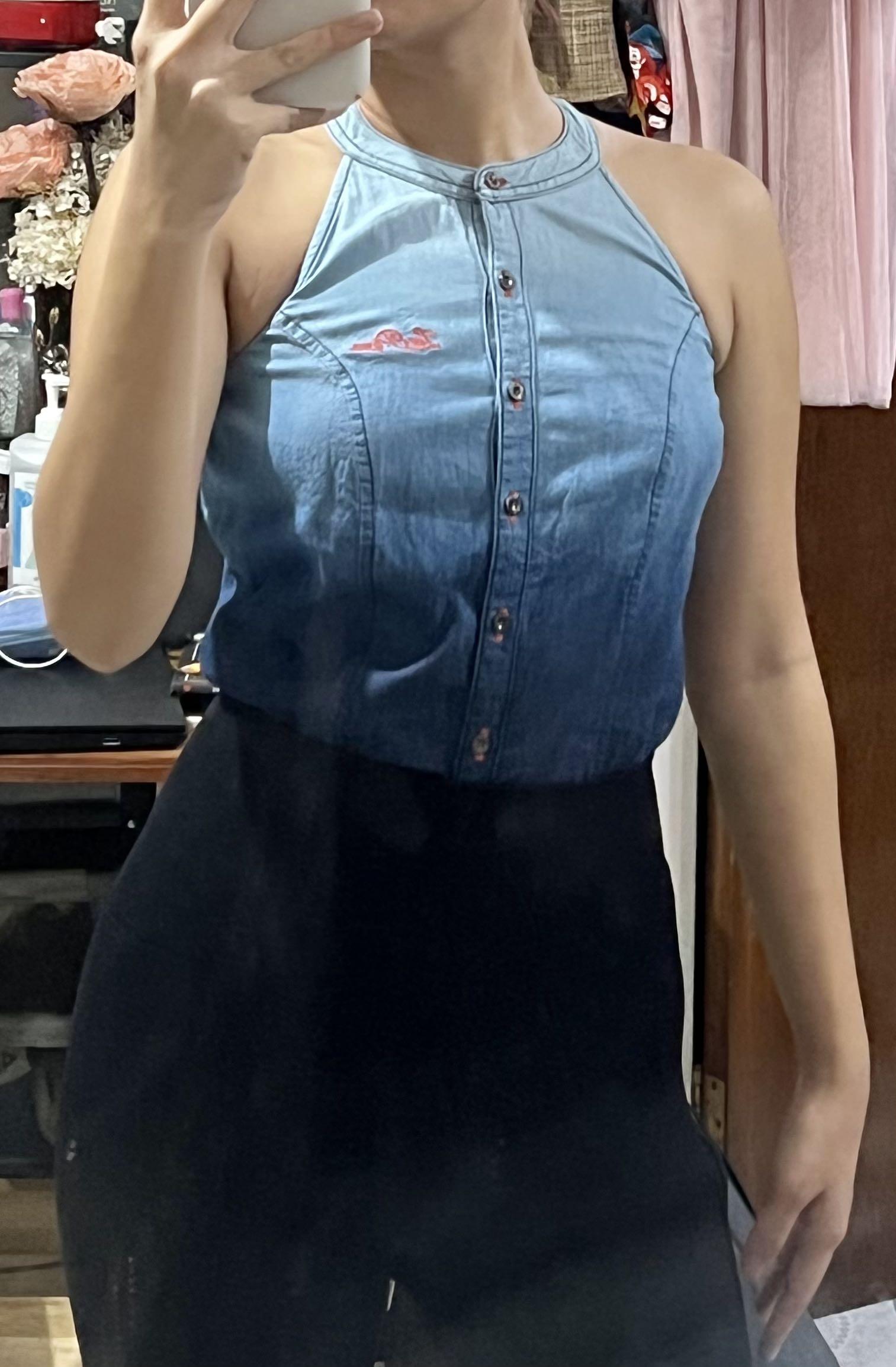 Halter Maong Top, Women's Fashion, Tops, Others Tops on Carousell