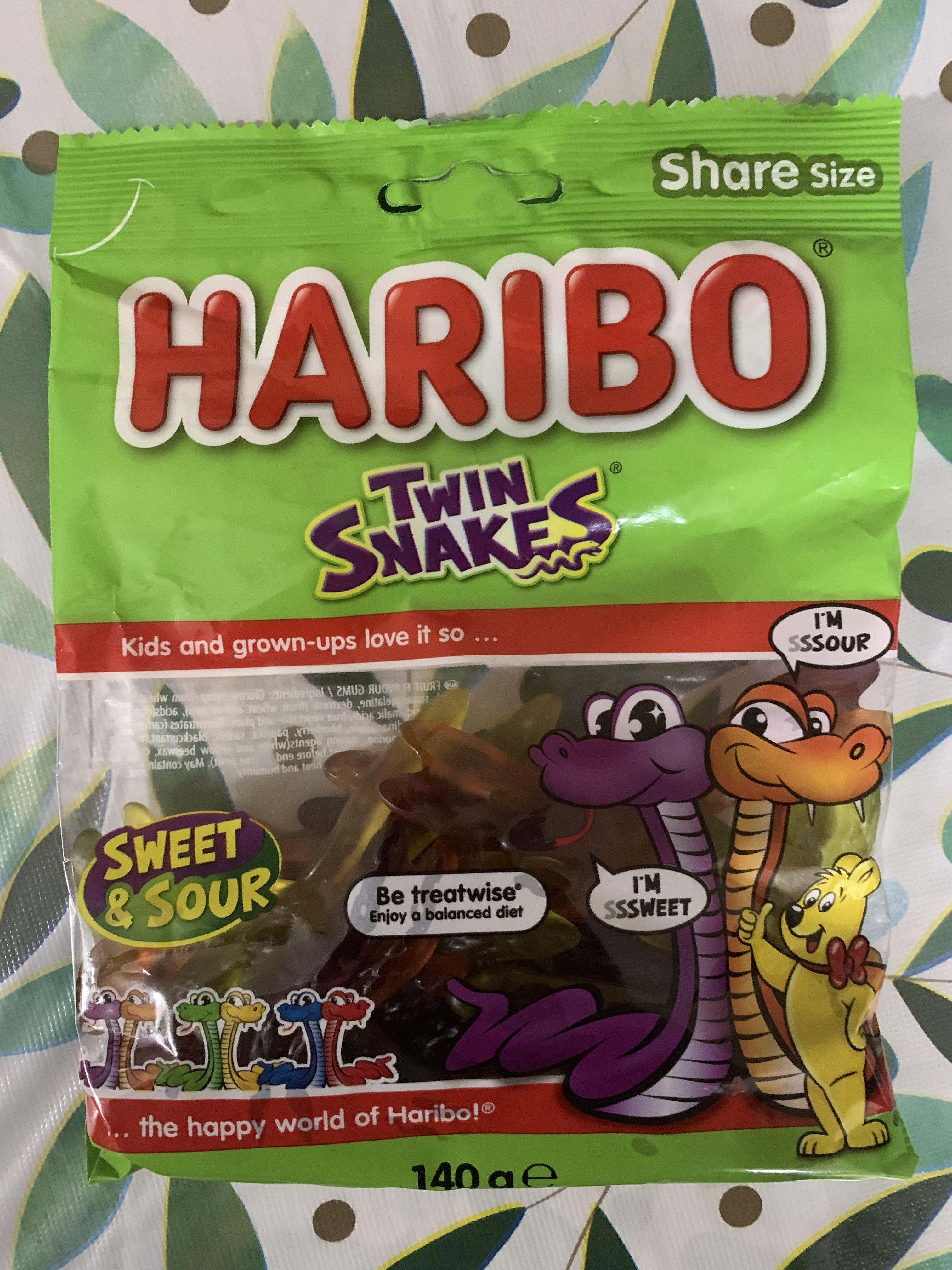 Haribo Twin Snakes, Food & Drinks, Packaged & Instant Food on Carousell